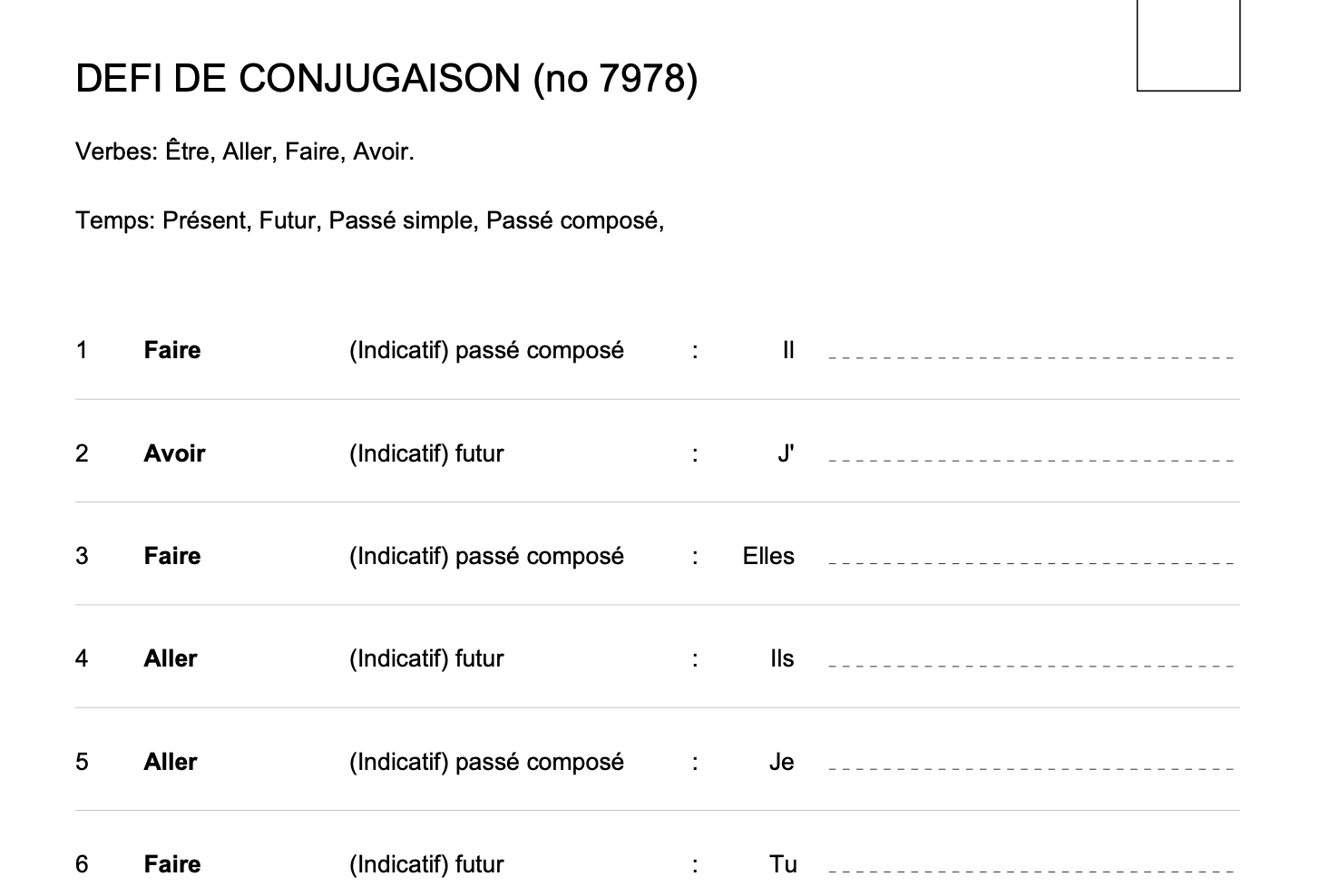 D fi De Conjugaison BDRP